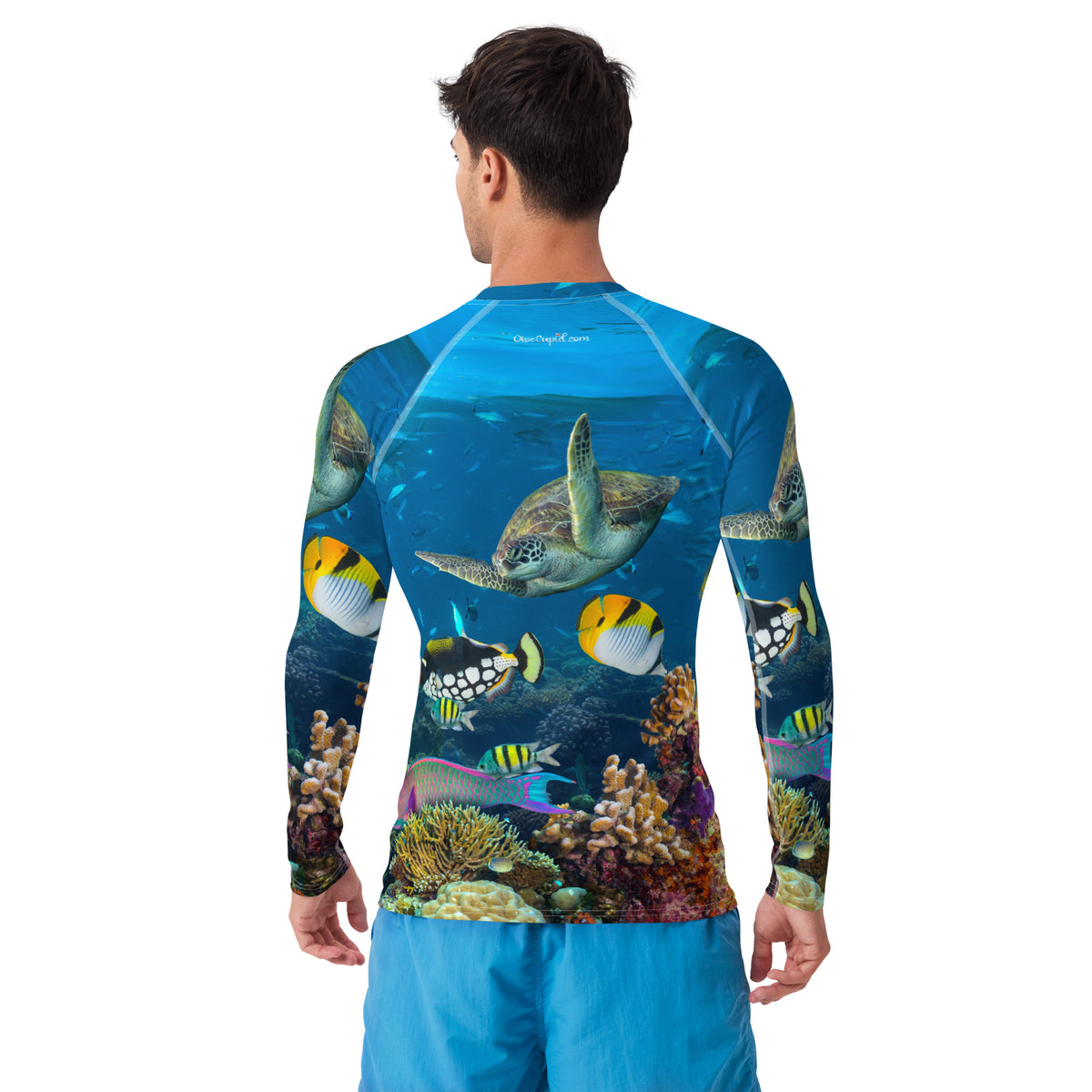 Men's Shark Reef Athletic Fit Premium Rash Guard UPF 50+ – Dive Cupid